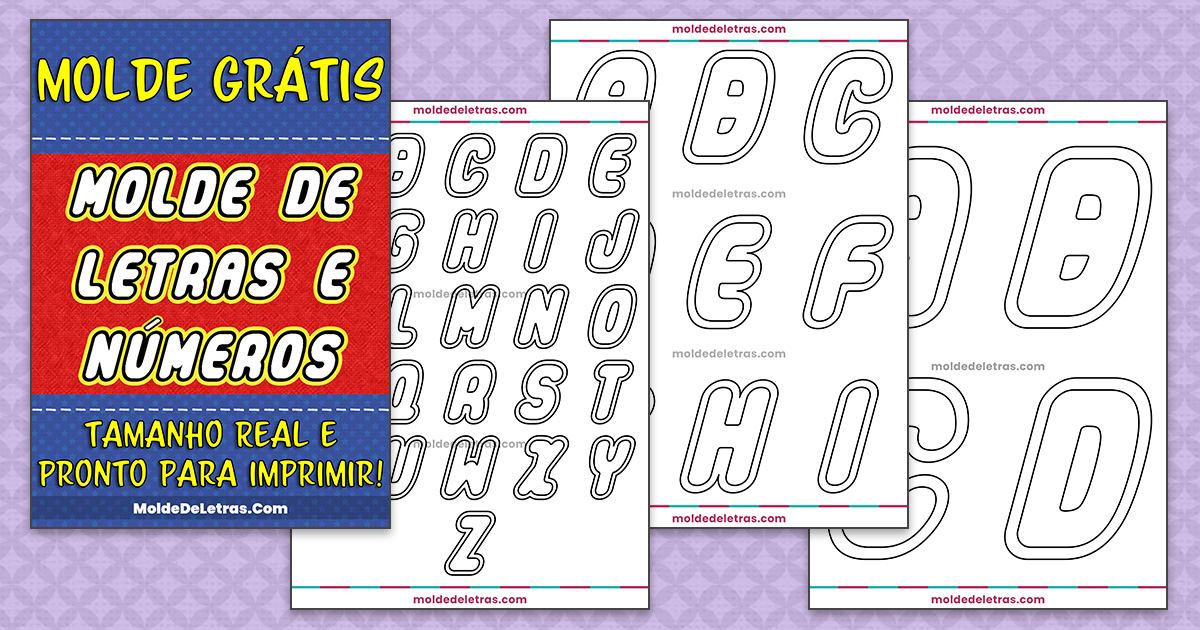 Molde de Letras e Números Estilo Lego para Baixar Grátis