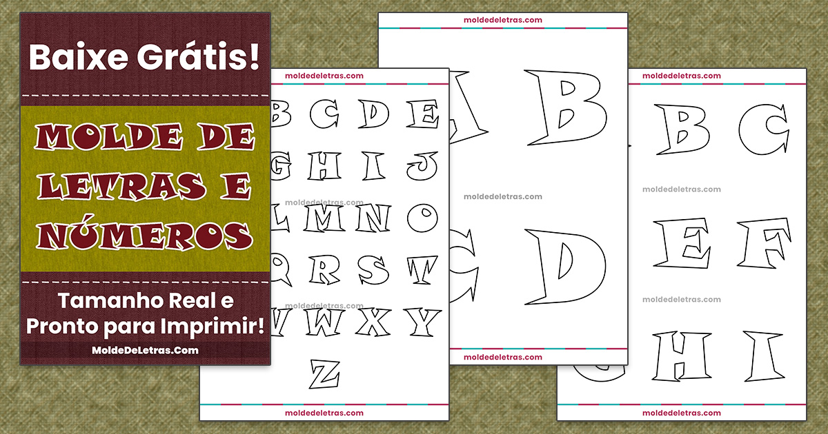 Molde de Letras Retas Snap Itc Com Números Para Baixar!